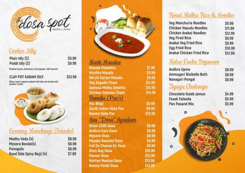 The Dosa Spot-Indian Fast Food menu in Artesia, California, USA