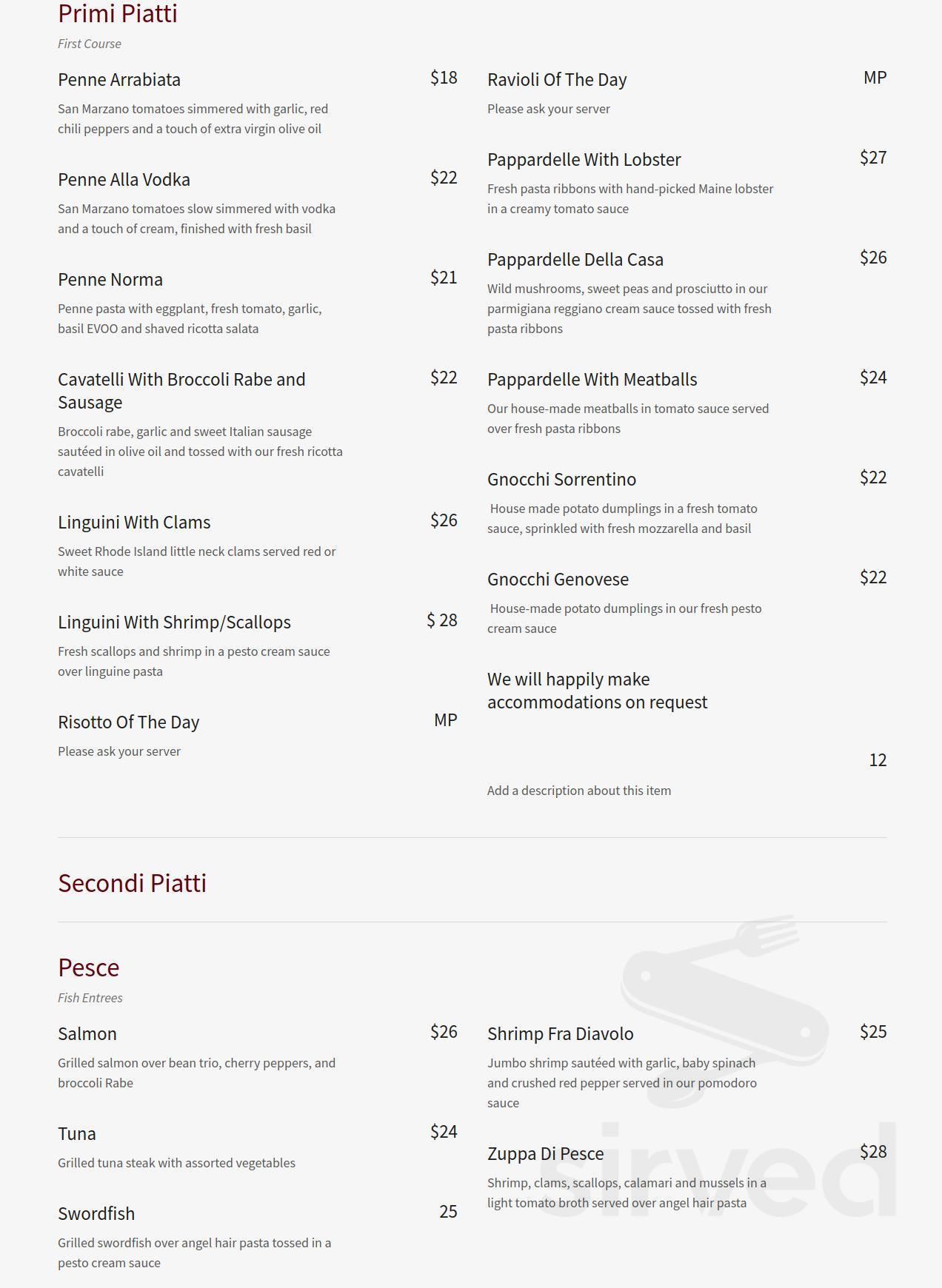 AMARONE RESTAURANT menus in Guilford, Connecticut, United States