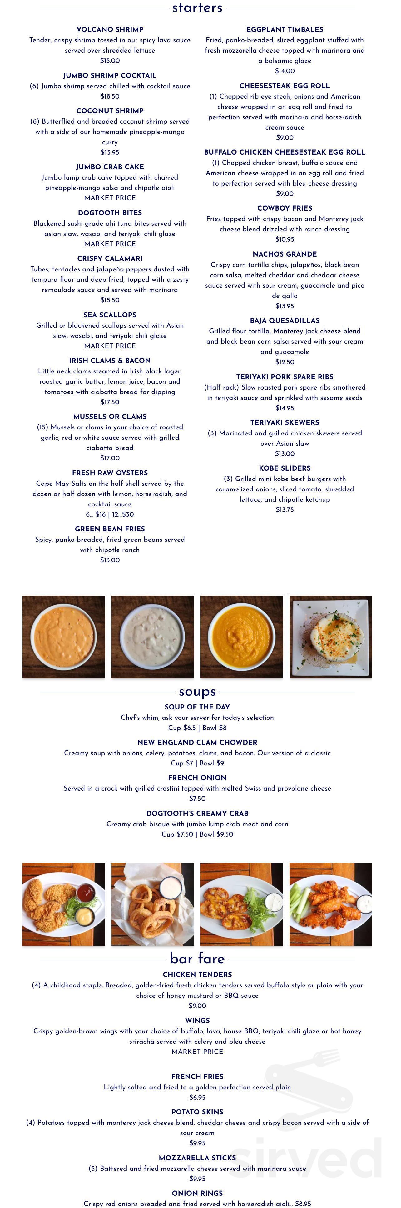 Dogtooth Bar & Grill menu in Wildwood, New Jersey, USA