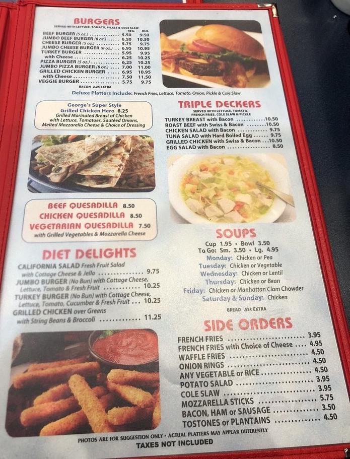 George's Diner menu in The Bronx, New York, USA