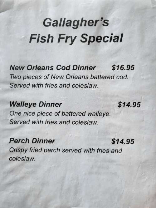 Gallagher's Sport Bar & Grill menu in Grayling, Michigan, USA