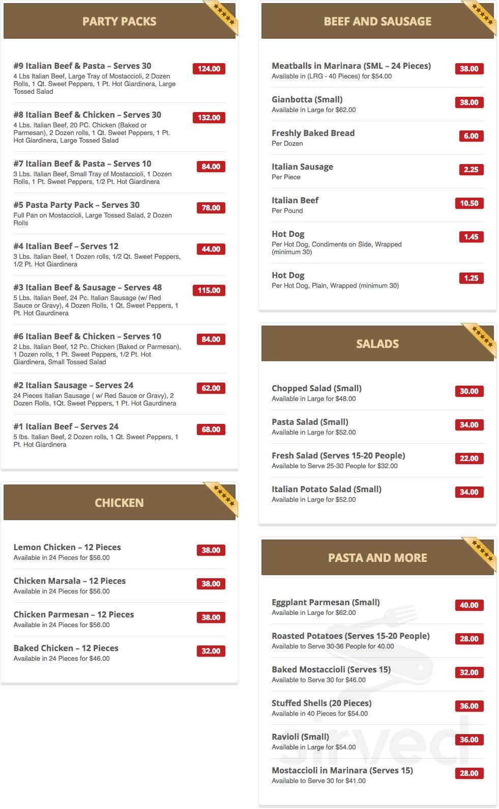 The Dogfather Hot Dogs menu in Bartlett, Illinois, USA