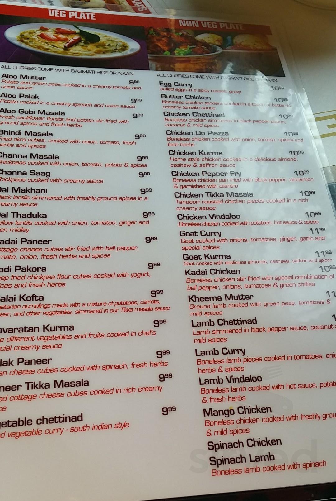 Menu - Carnegie PA's Cafe Delhi and Karma Banquet/Event Center | Sirved