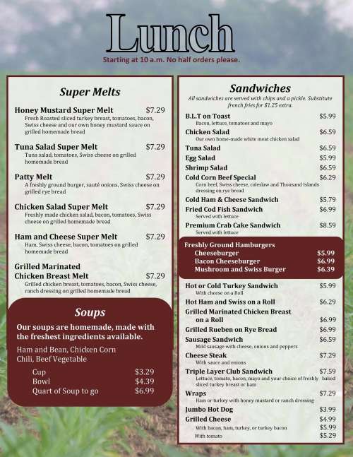 Pennsylvania Dutch Farmer's Market menu in Annapolis, Maryland, USA