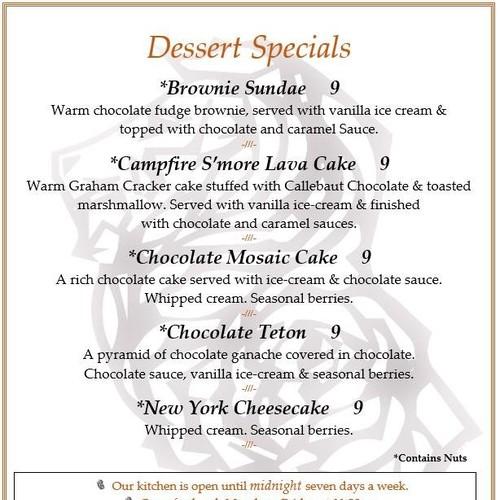 Roza Lyons menu in South Boston, Massachusetts, USA