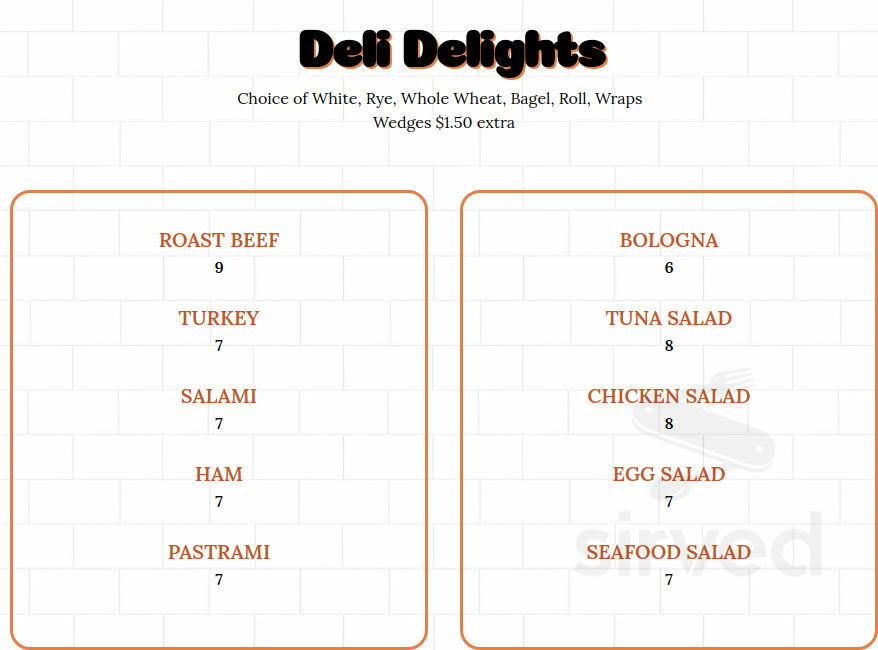 Bagelman menus in Danbury, Connecticut, United States