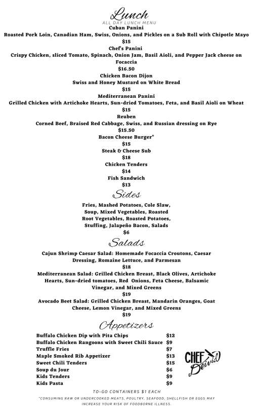 Sugar Shack Cafe menu in Cornish, Maine, USA