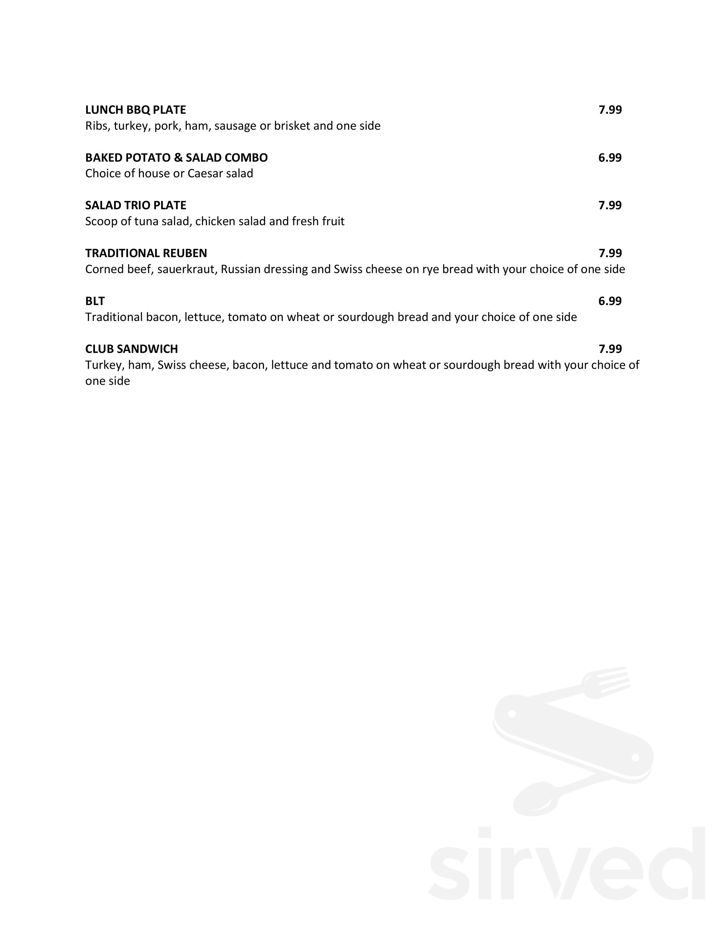 Texas Music City Grill & Smokehouse Tyler menu in Tyler, Texas, USA