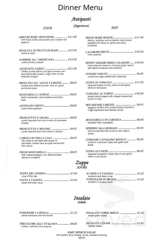 Casa Bella menu in Denville, New Jersey, USA