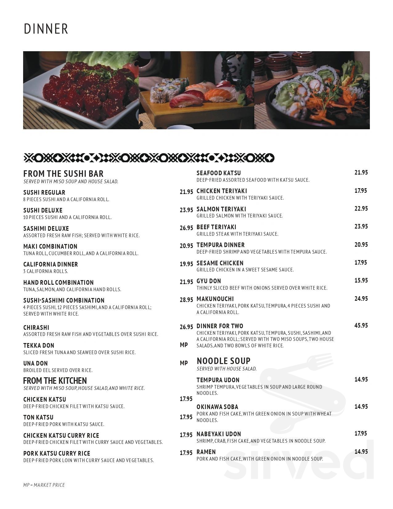 Kotobuki Japanese Restaurant menu in Norfolk, Virginia, USA