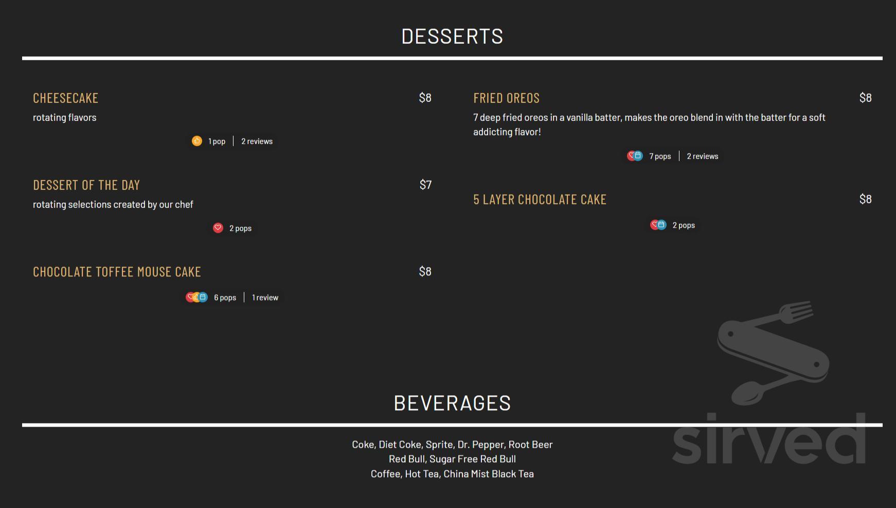 Menu - Phoenix AZ's State 48 Rock House | Sirved