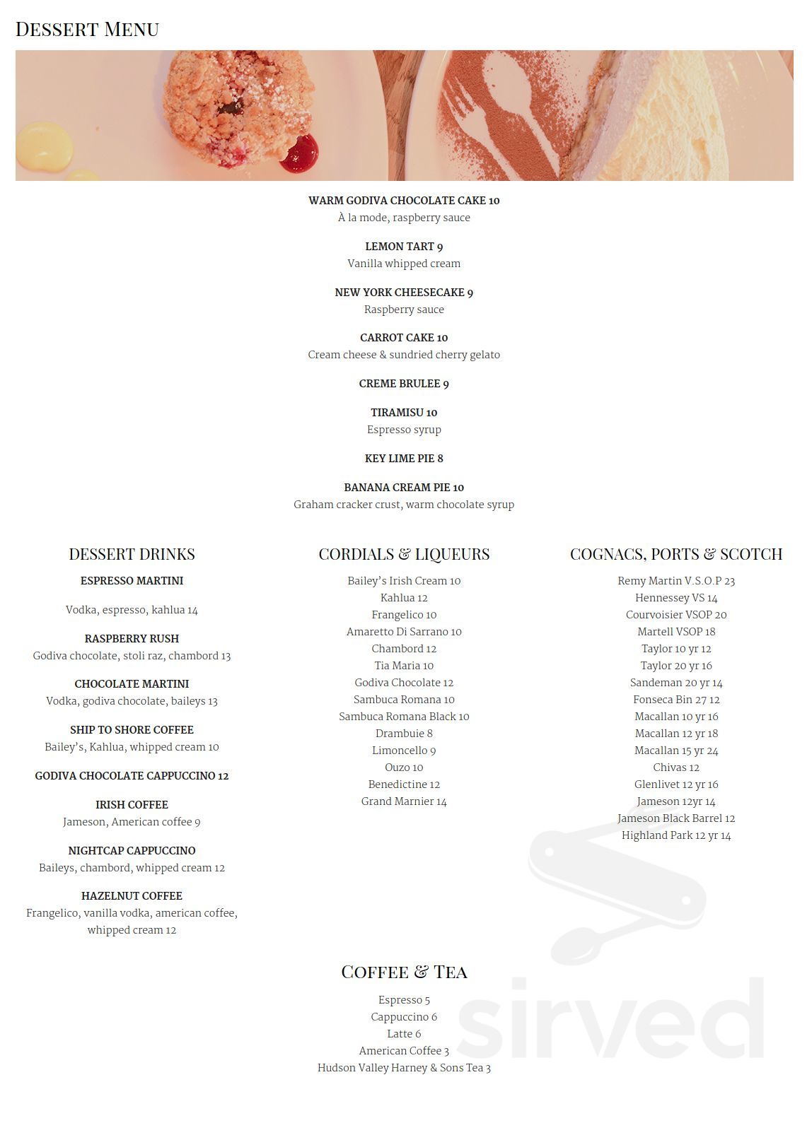Ship to Shore menu in Kingston, New York, USA