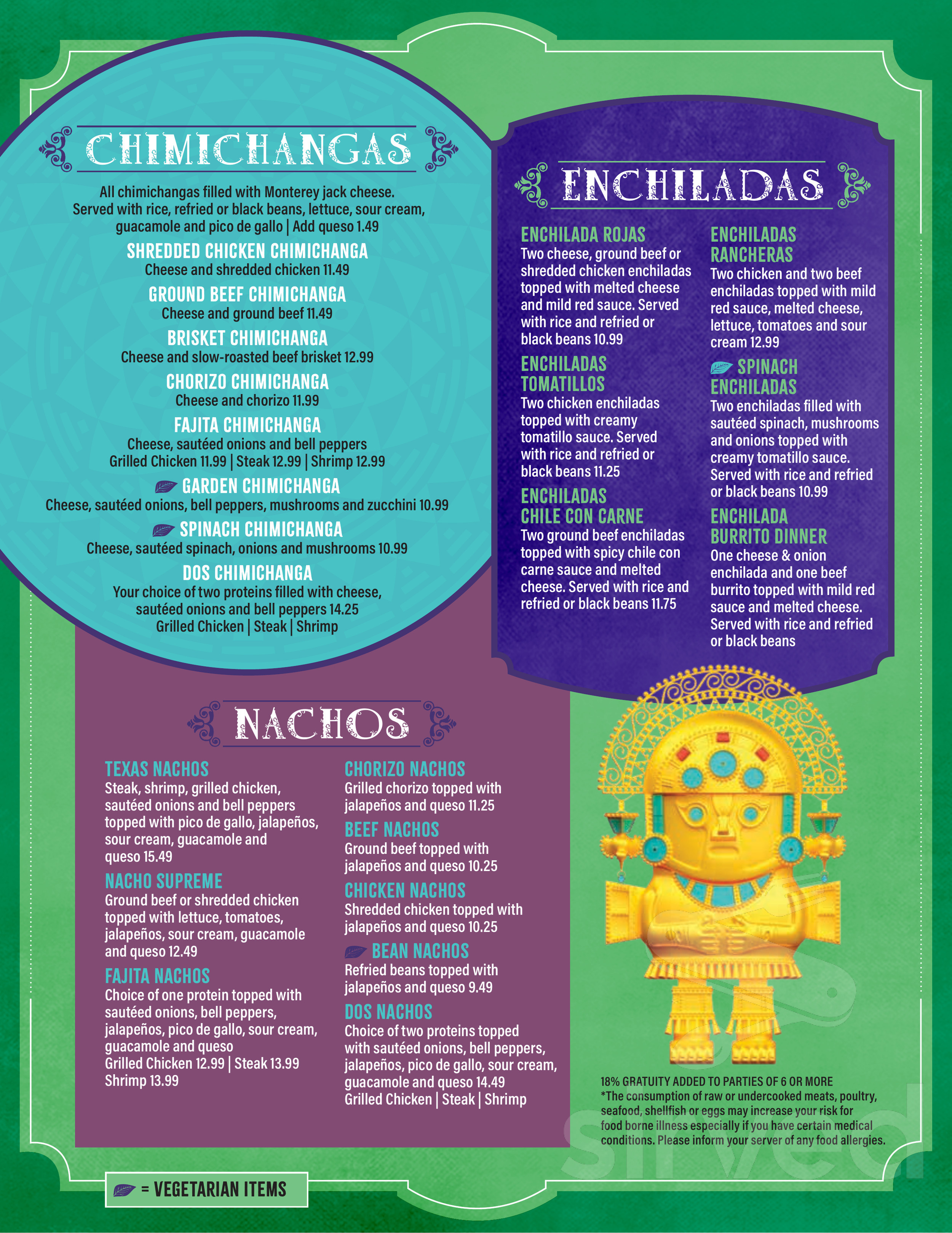 Dos Palmas Mexican Grill menu in Athens, Georgia, USA