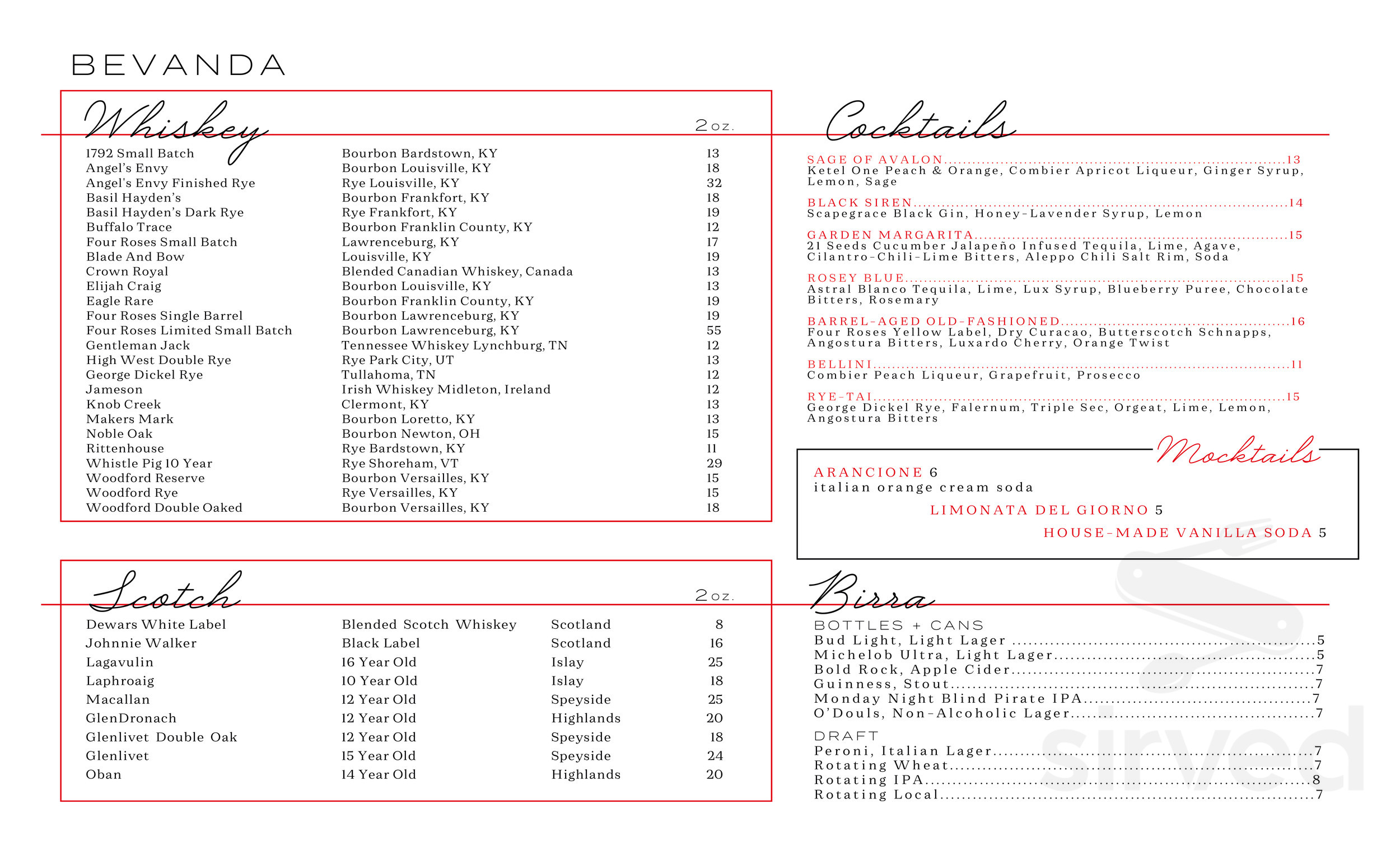 Colletta menu in Alpharetta, Georgia, USA