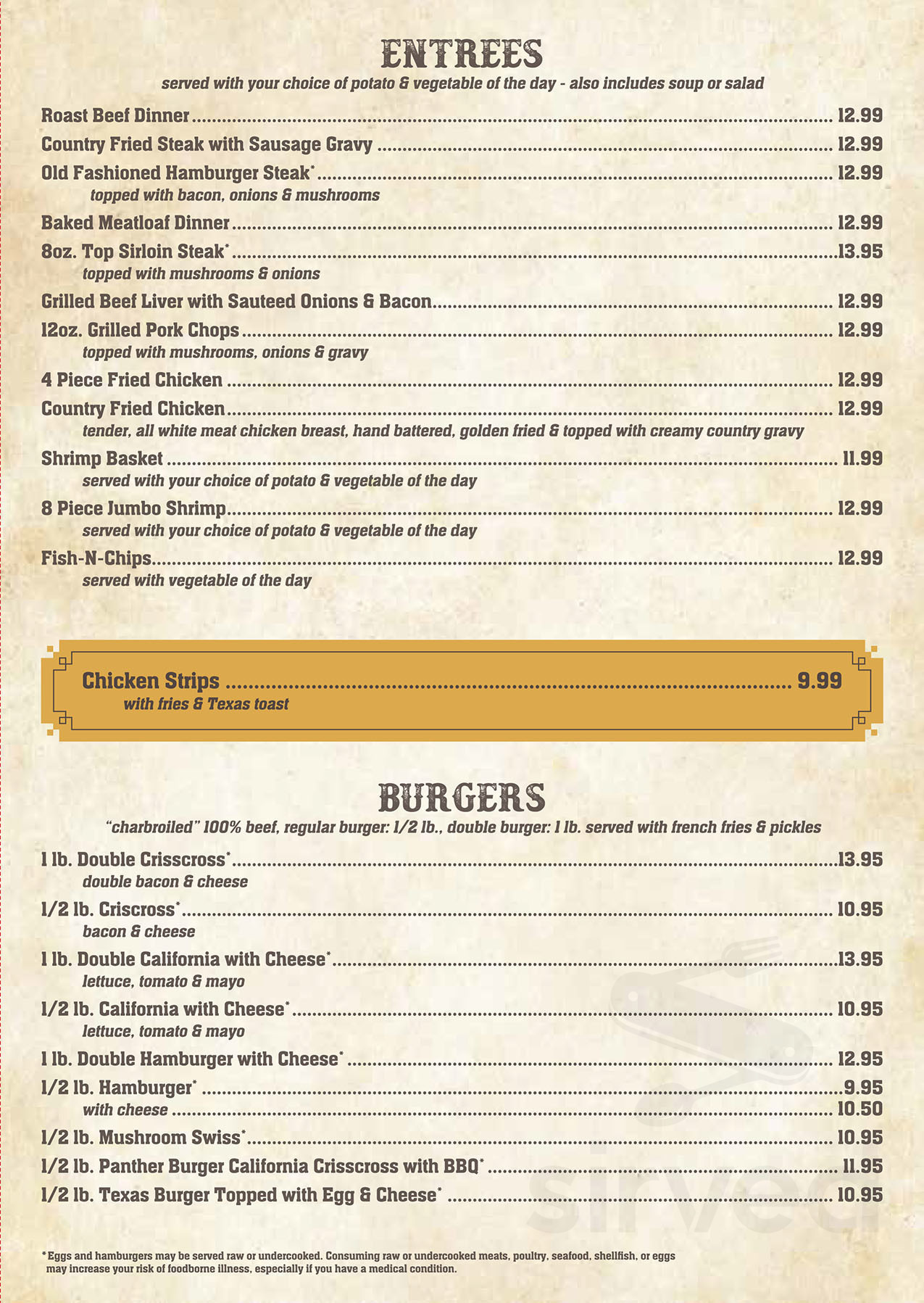 Buckboard menu in Lakeville, Minnesota, USA