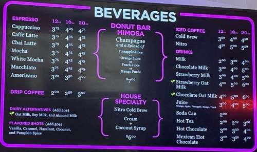 URBAN DRIPP menu in Riverside, California, USA