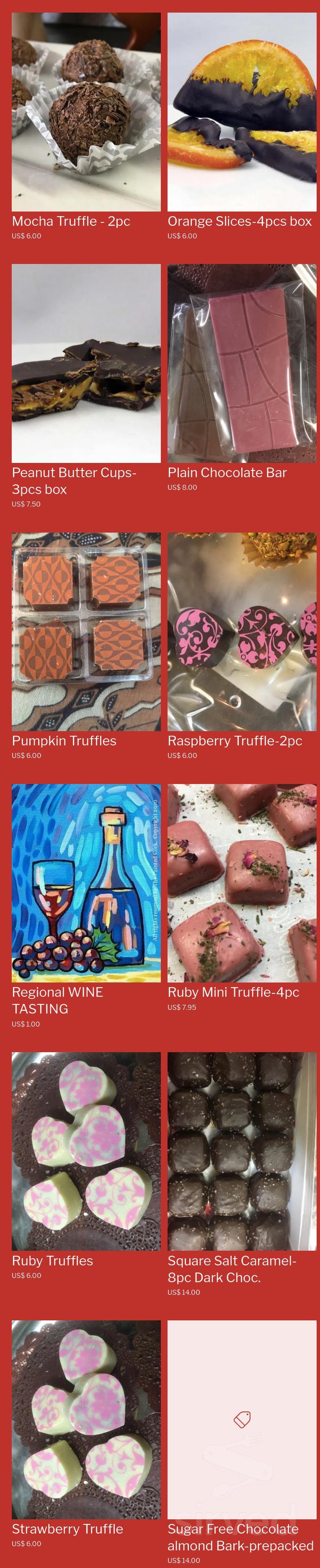 Menu for PS CHOCOLATES in Pagosa Springs, Colorado, United States