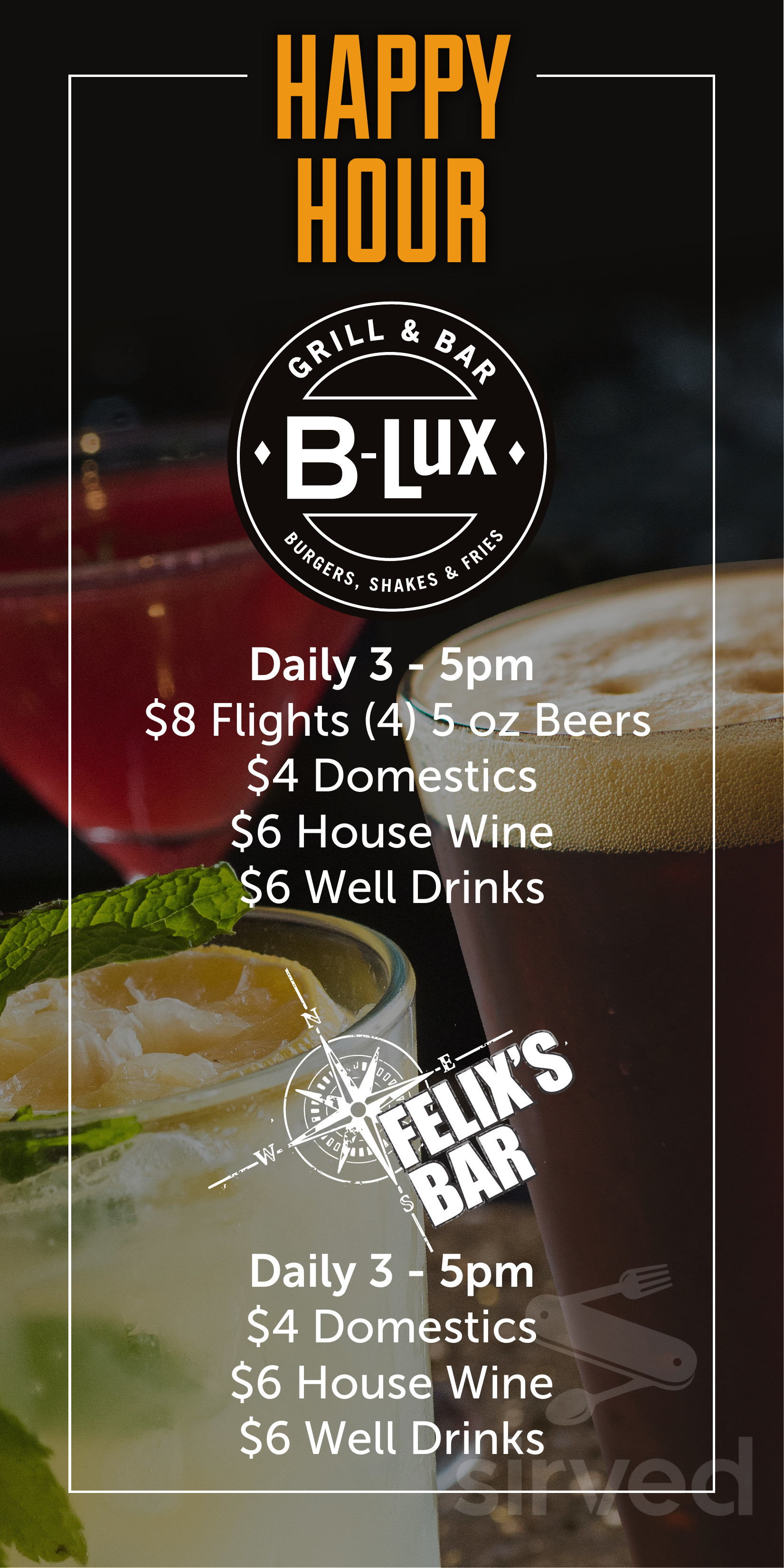 B-Lux Grill & Bar menu in Sandusky, Ohio, USA