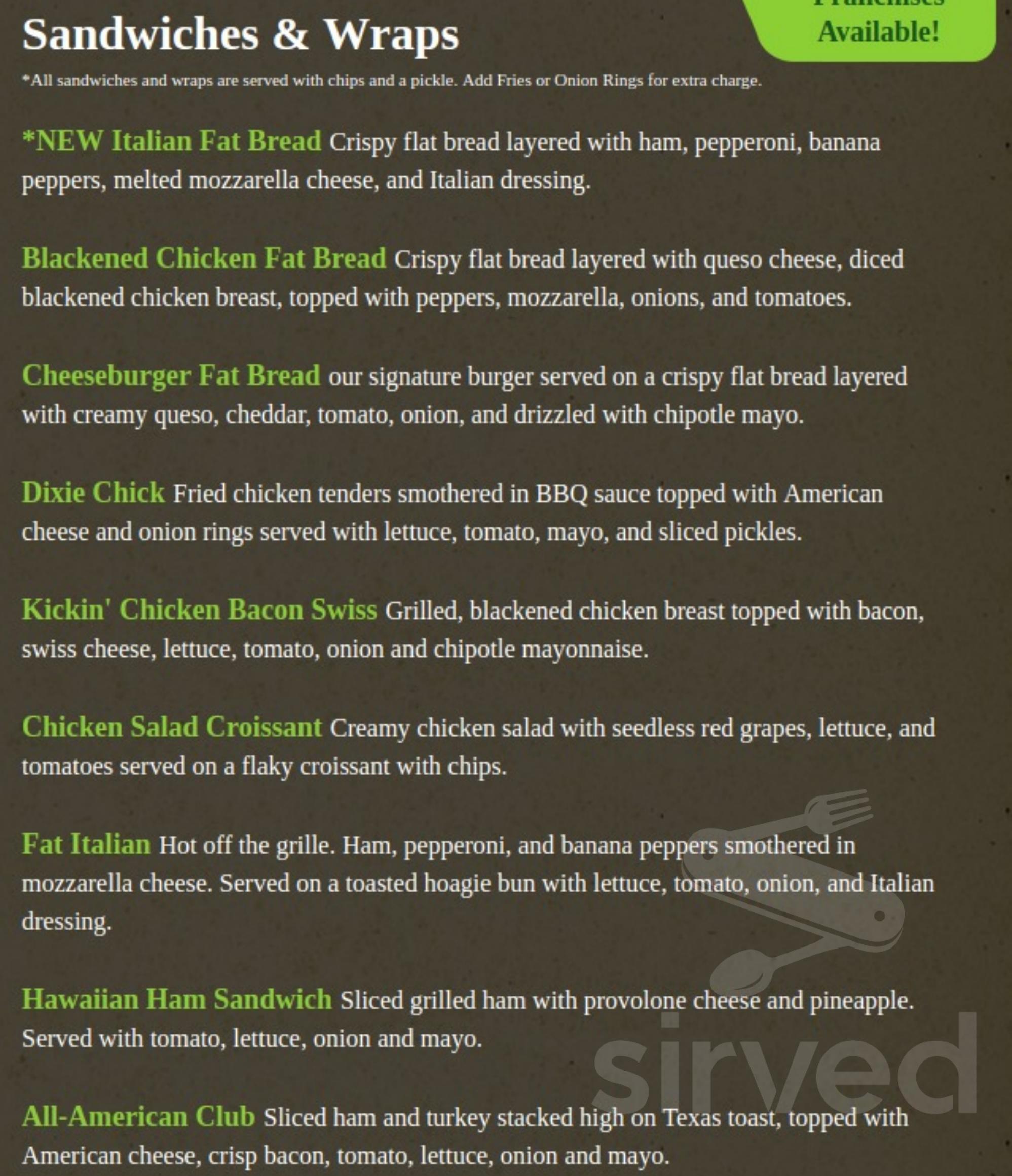 Fat Patty's Ashland menu in Ashland, Kentucky, USA