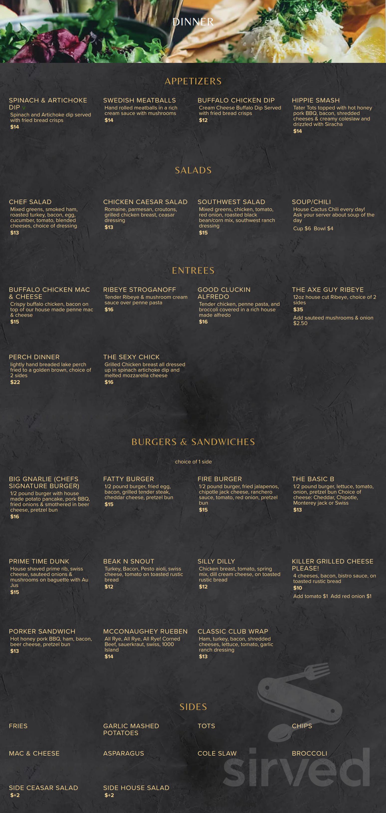 The Valkyrie menu in Muskegon, Michigan, USA