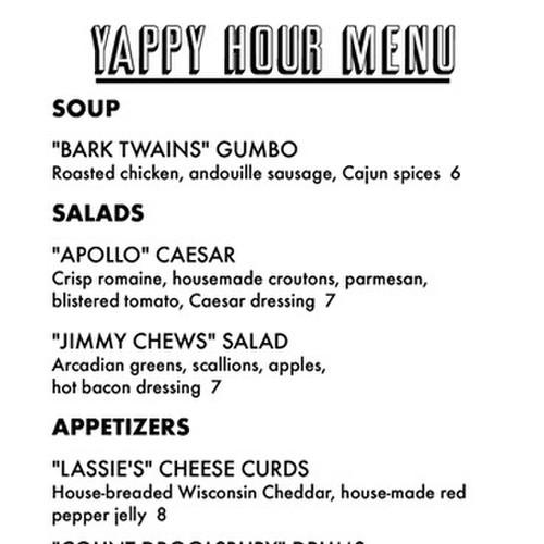 The Draper Mercantile and Trading Company menu in Draper, Virginia, USA