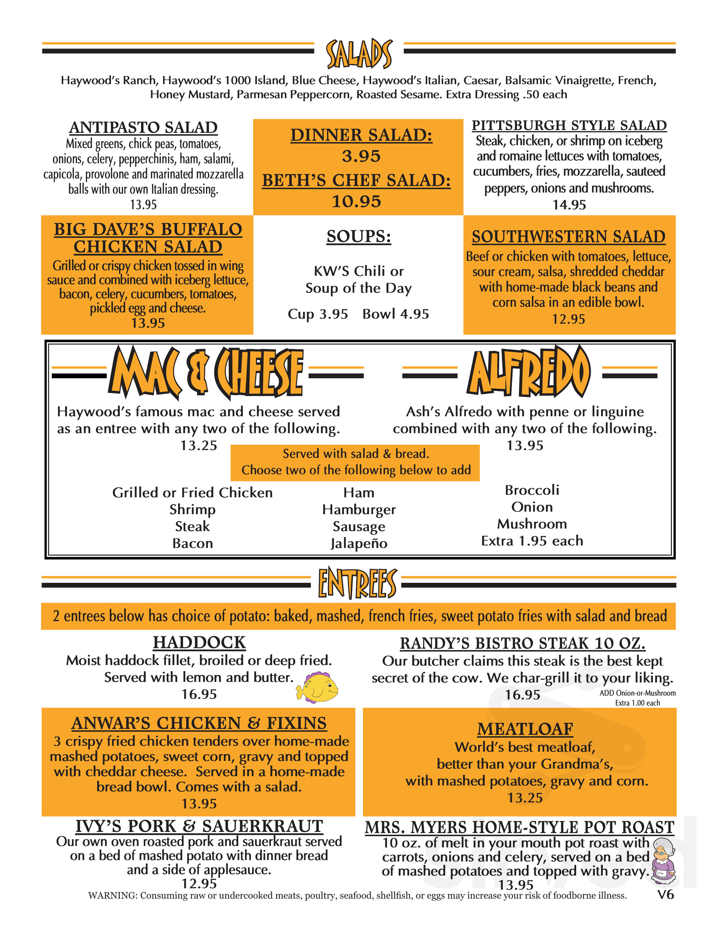Haywood's Bar & Grill menus in Muncy, Pennsylvania, United States
