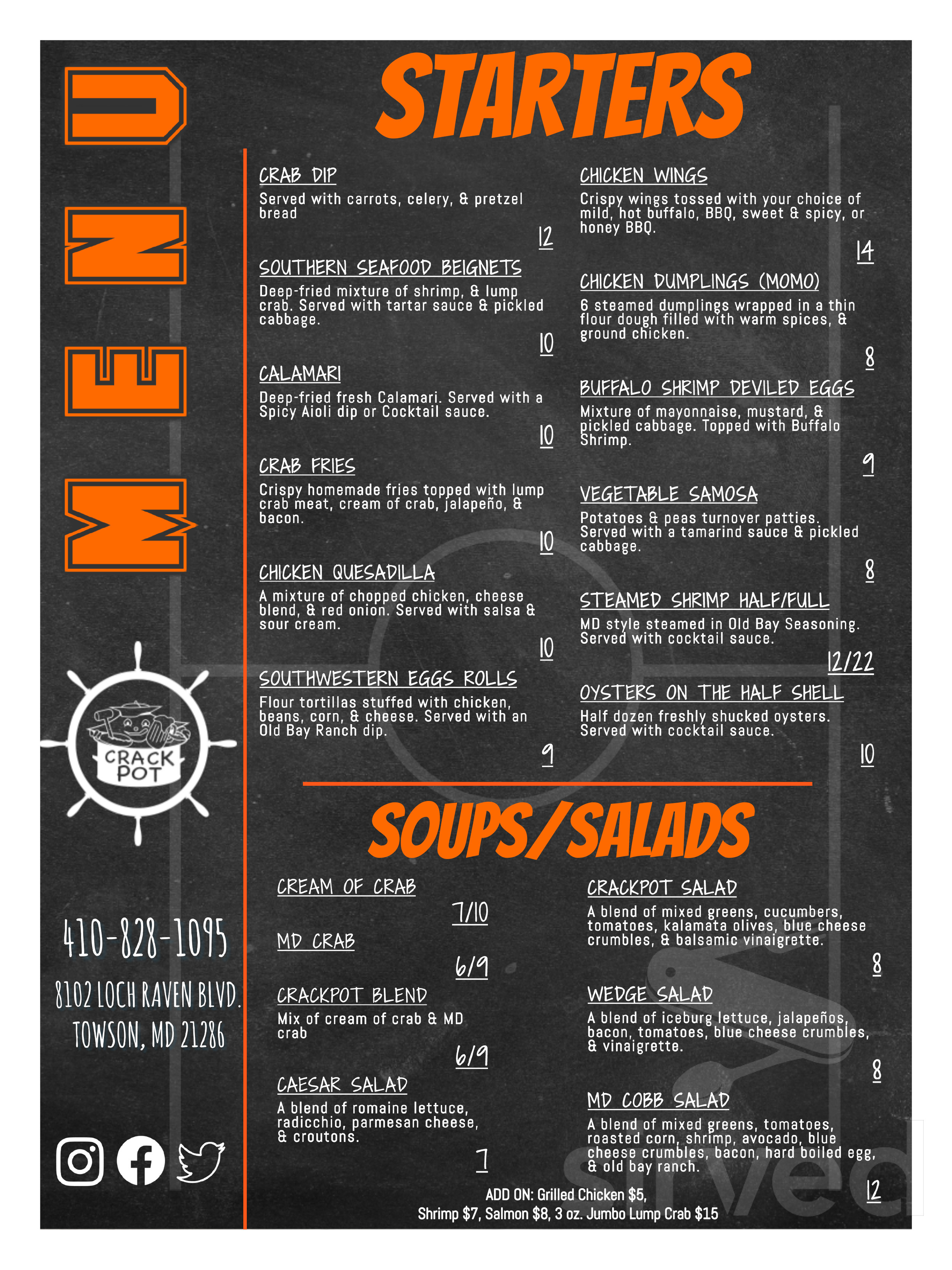 Crack Pot Liquors menu in Towson, Maryland, USA