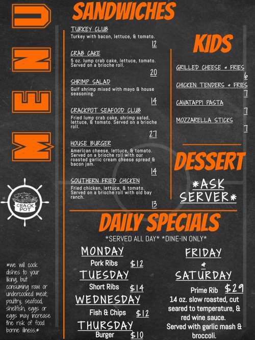 Crack Pot Liquors menu in Towson, Maryland, USA