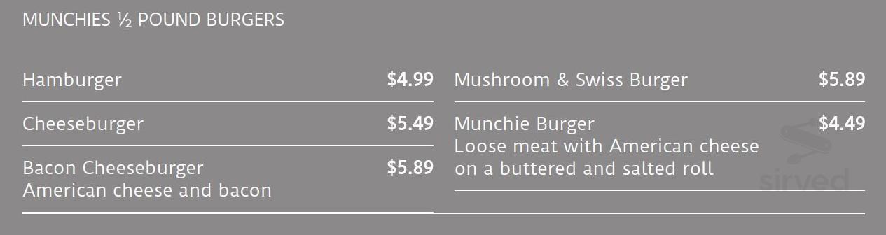 Munchies Dining menu in Eldred, Pennsylvania, USA