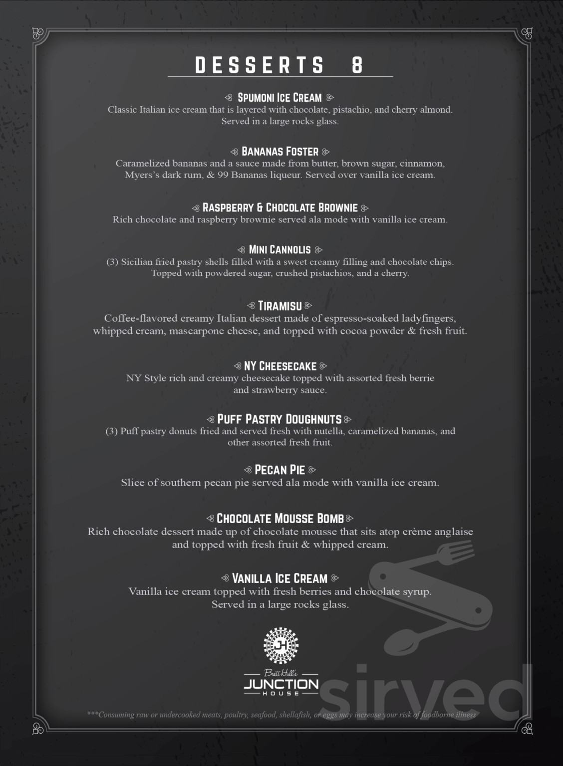 Brett Hull's Junction House menu in Wentzville, Missouri, USA