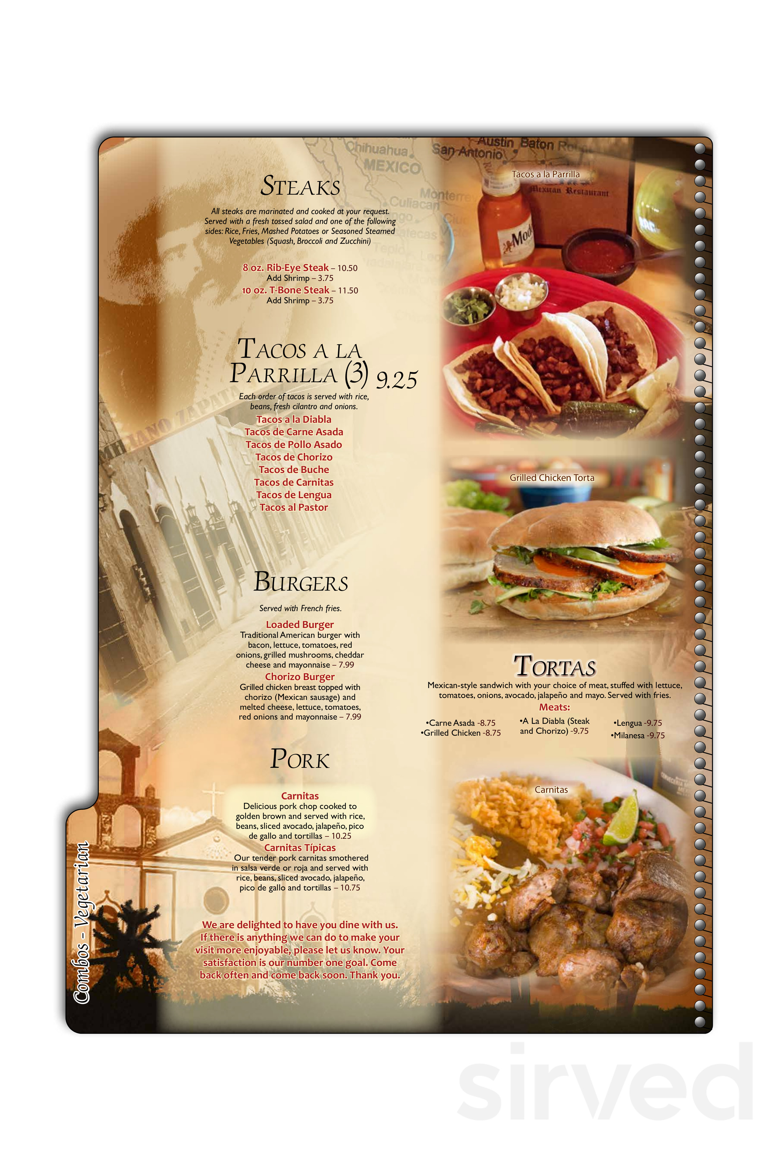 Casa Grande Mexican Restaurant menus in Kannapolis, North Carolina ...