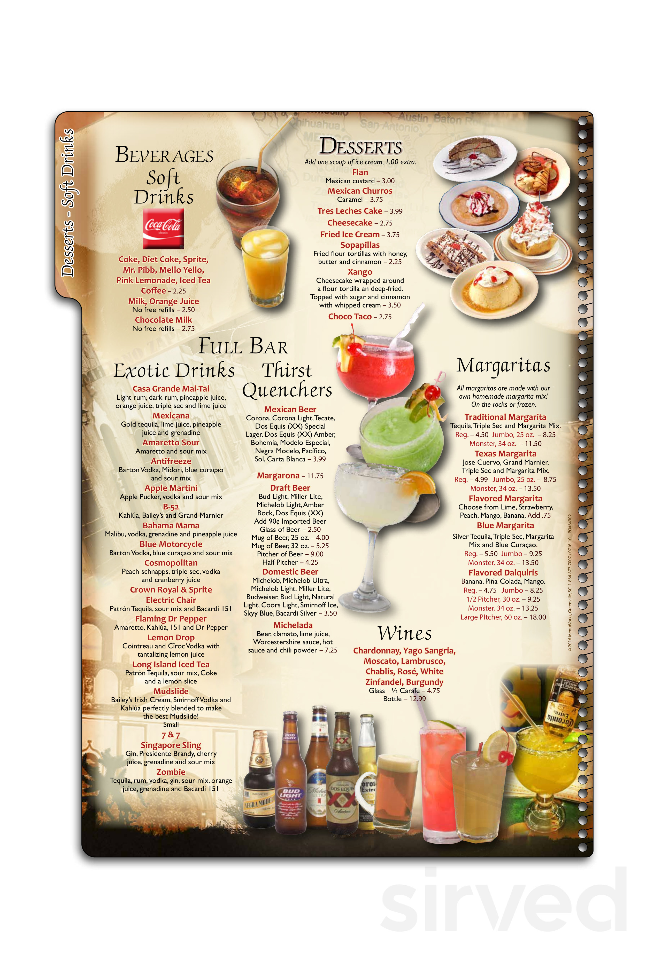 Casa Grande Mexican Restaurant menus in Kannapolis, North Carolina ...