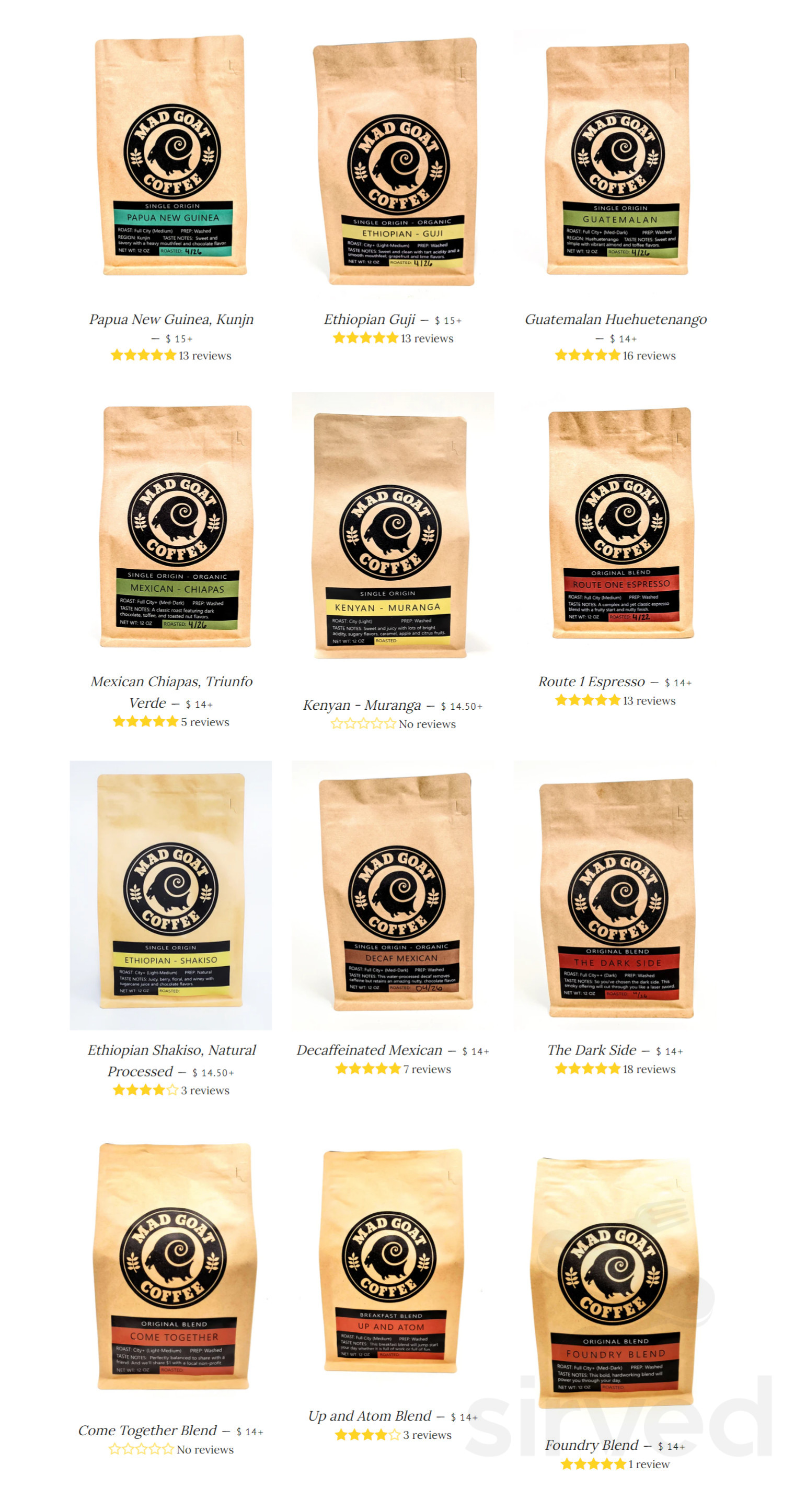 Mad Goat Coffee menu in Danville, Illinois, USA