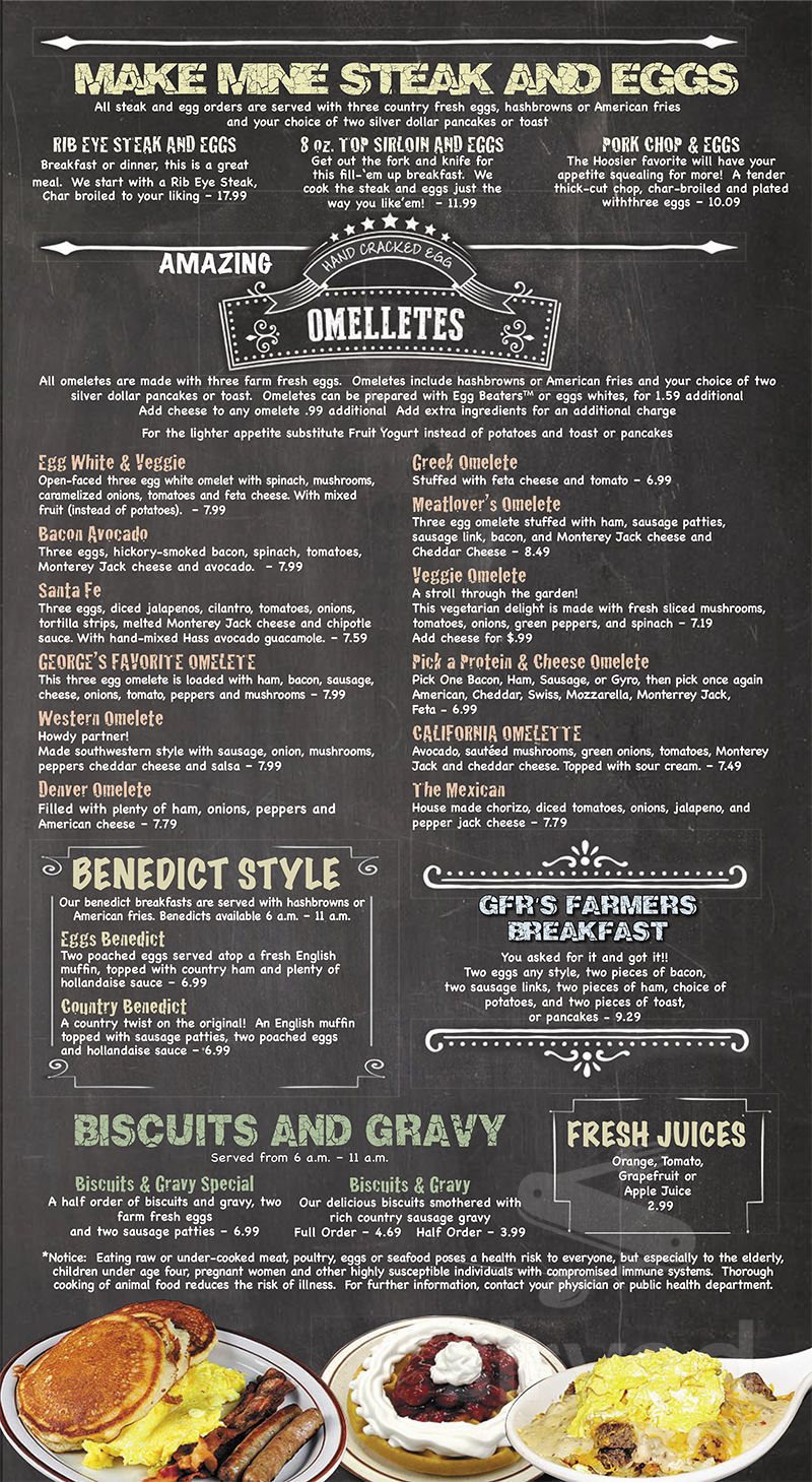 Menu - Lowell IN's George's Family Restaurant | Sirved