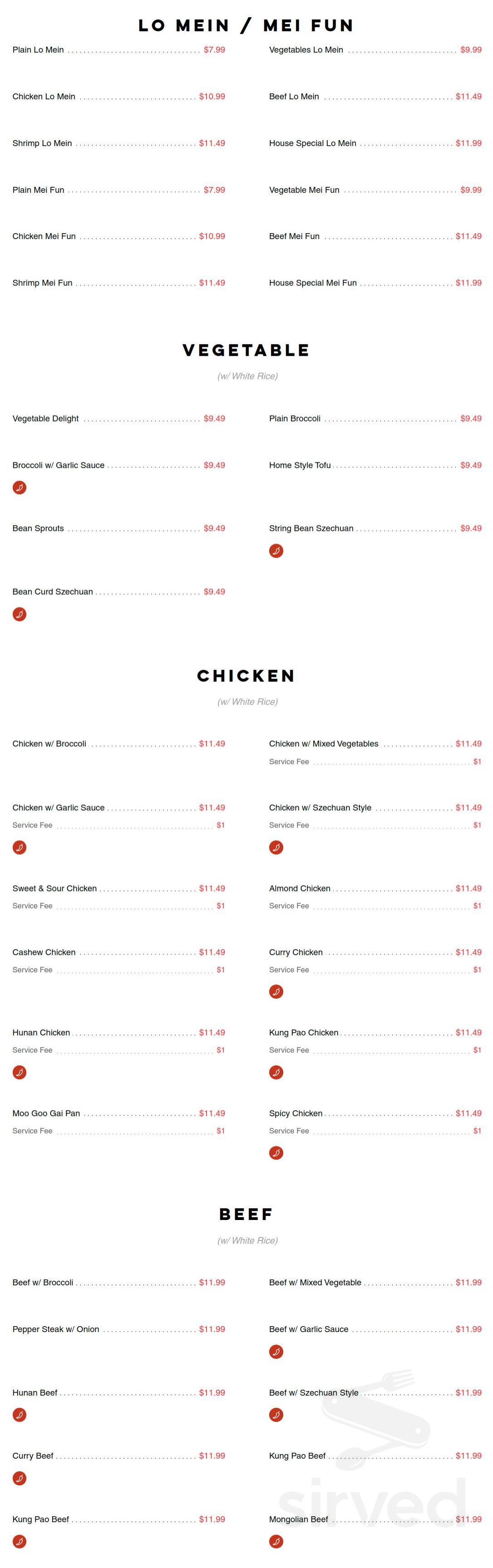 WooChi super buffet menu in Mesa, Arizona, USA