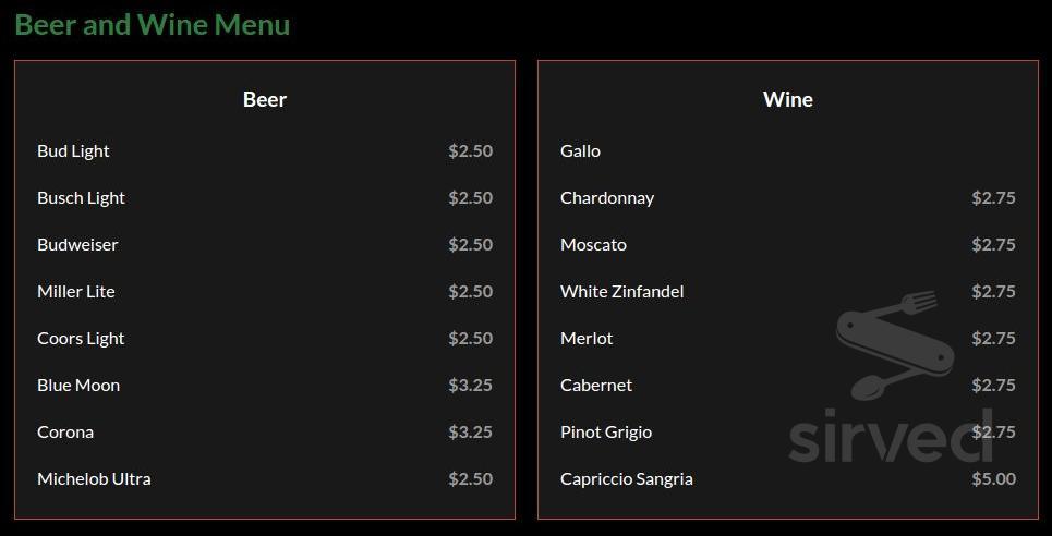 Alfano's Pizza Restaurant menus in Carthage, Illinois, United States