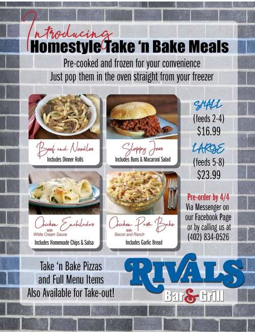 Rivals Bar & Grill menu in Hastings, Nebraska, USA