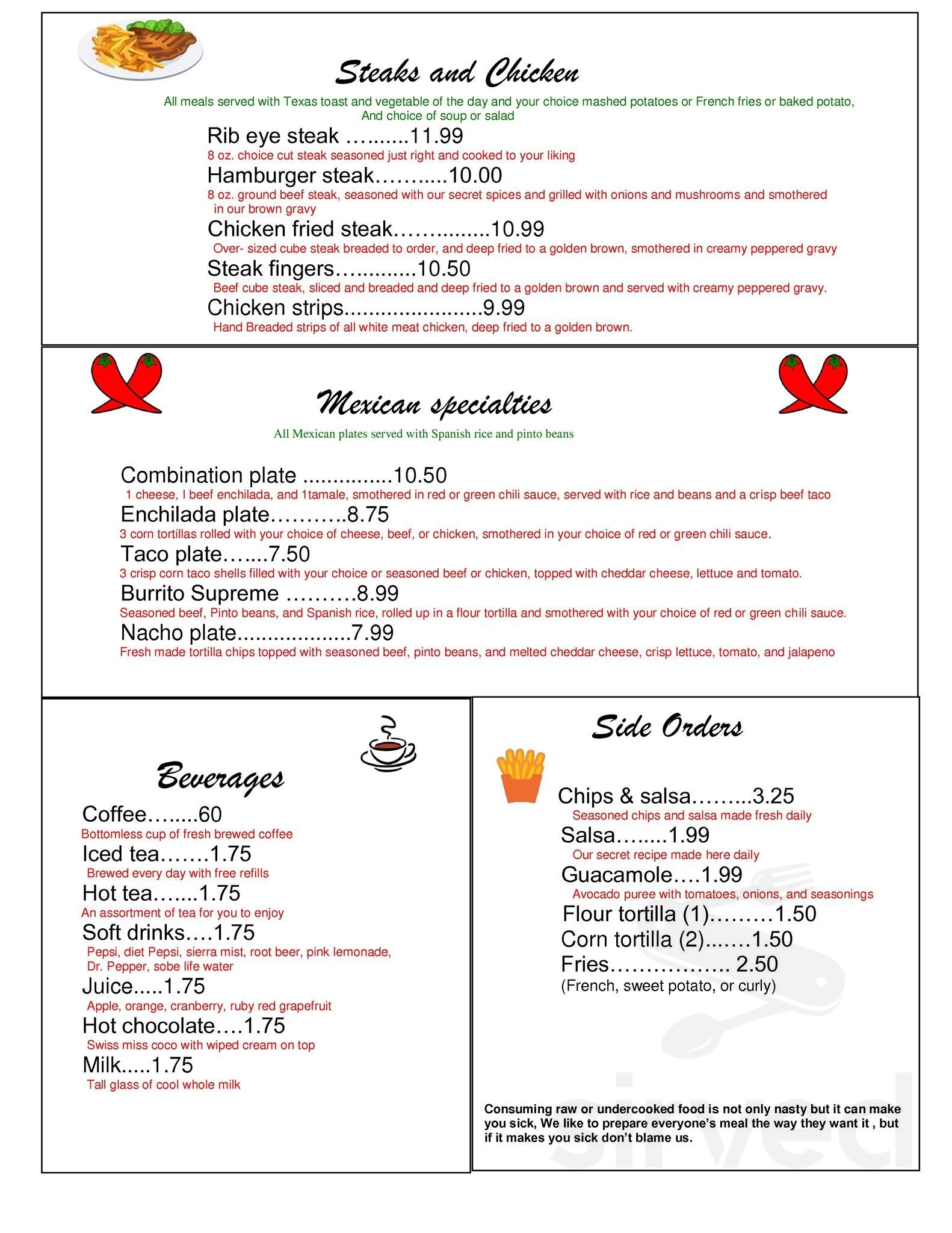 Menu for Our Country Kitchen in Alamogordo, NM | Sirved