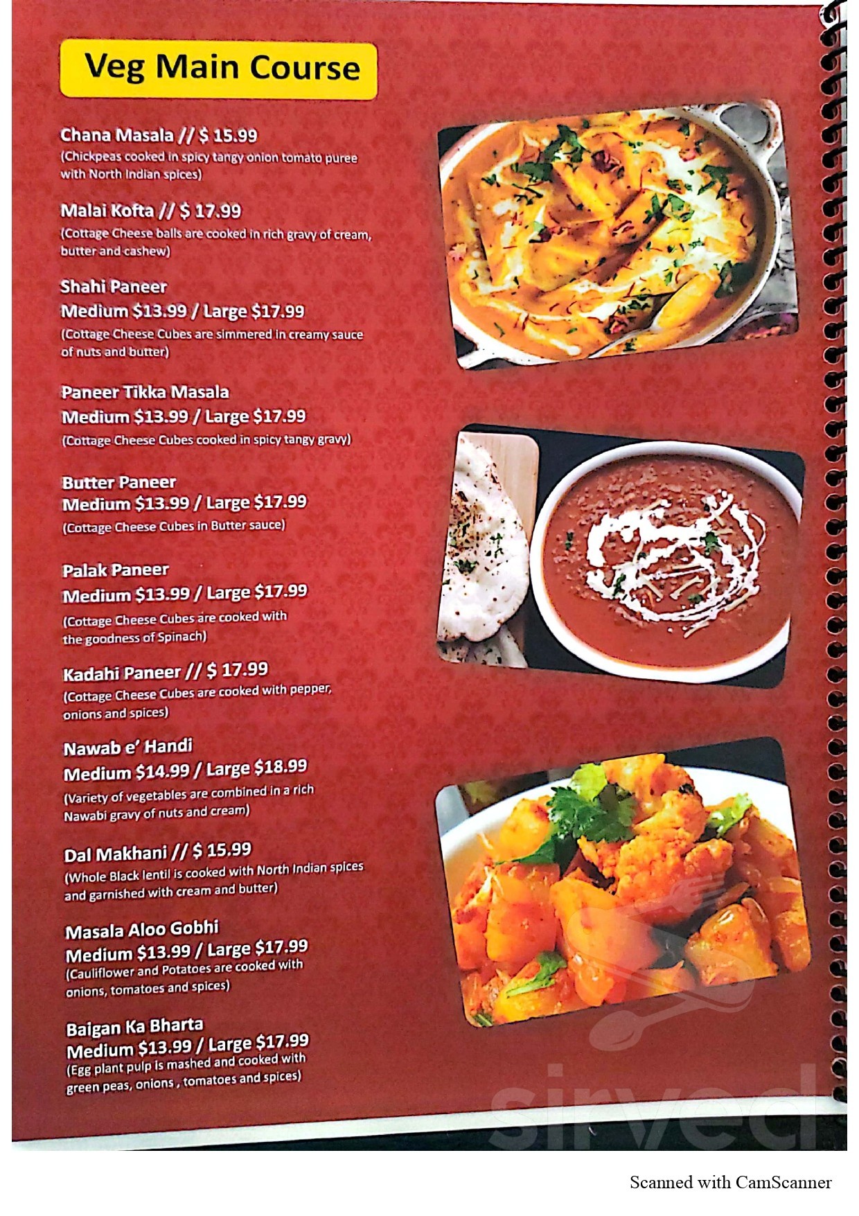 Royal King - Taste of India menus in Saint John, New Brunswick, Canada