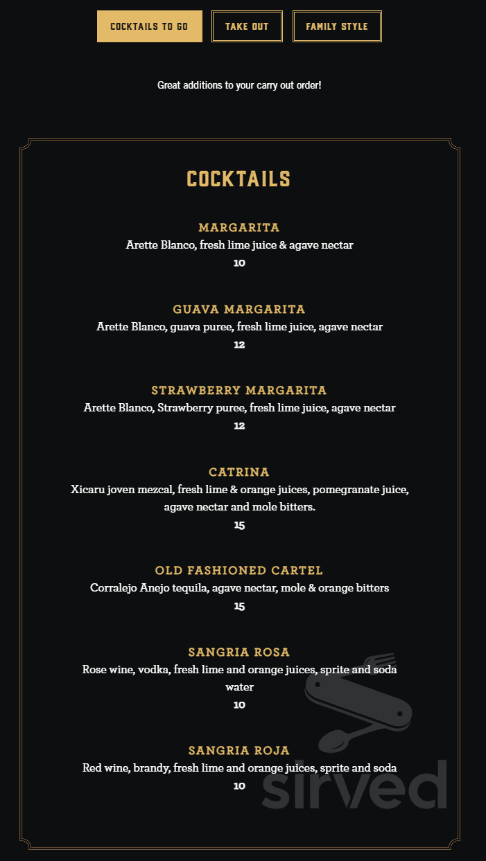 Menu for Asadero Prime in Kent, WA | Sirved