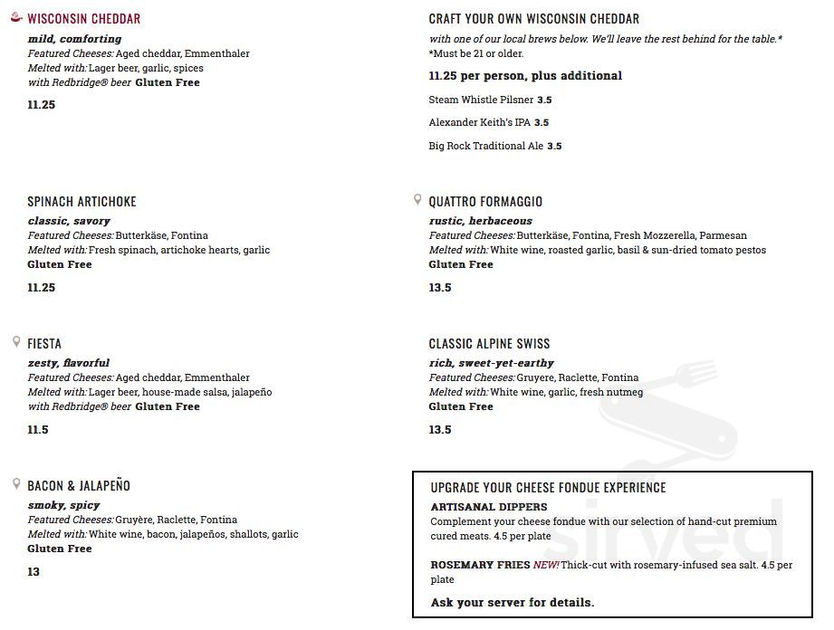 The Melting Pot menus in Savannah, Georgia, United States