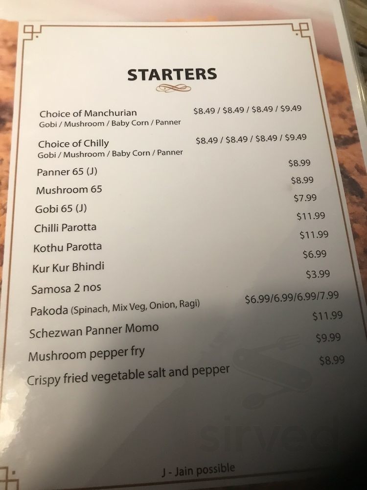 Namma Veedu Vasanta Bhavan menus in Austin, Texas, United States