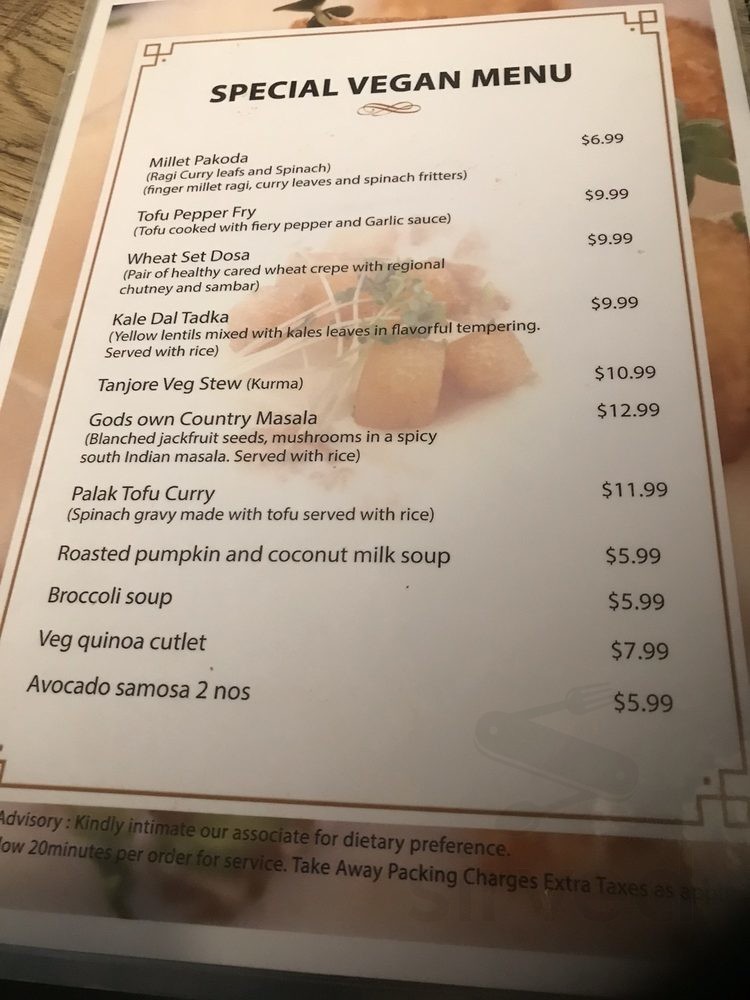 Namma Veedu Vasanta Bhavan menus in Austin, Texas, United States