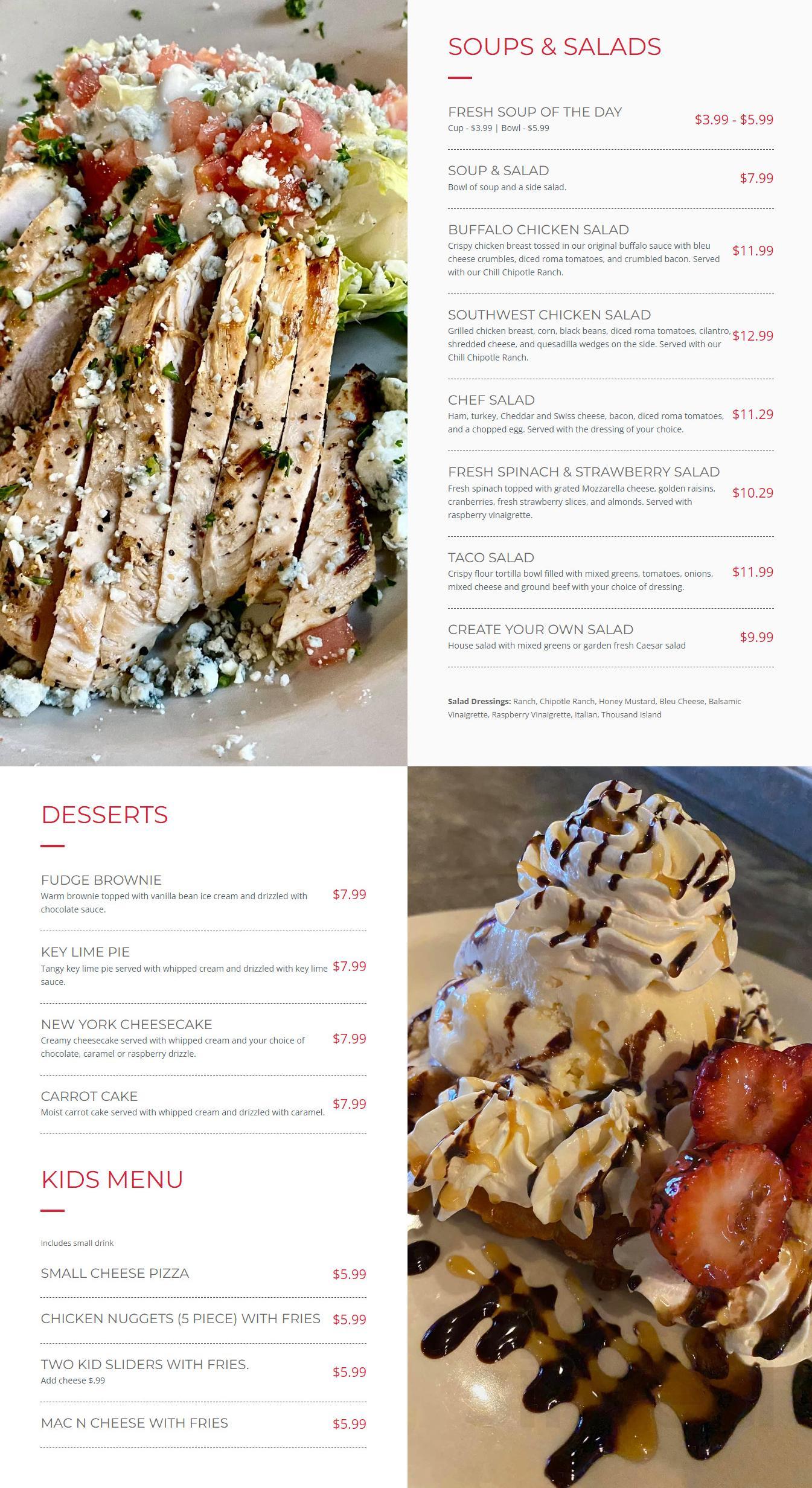 Chill Bar & Grill Grapevine menu in Grapevine, Texas, USA