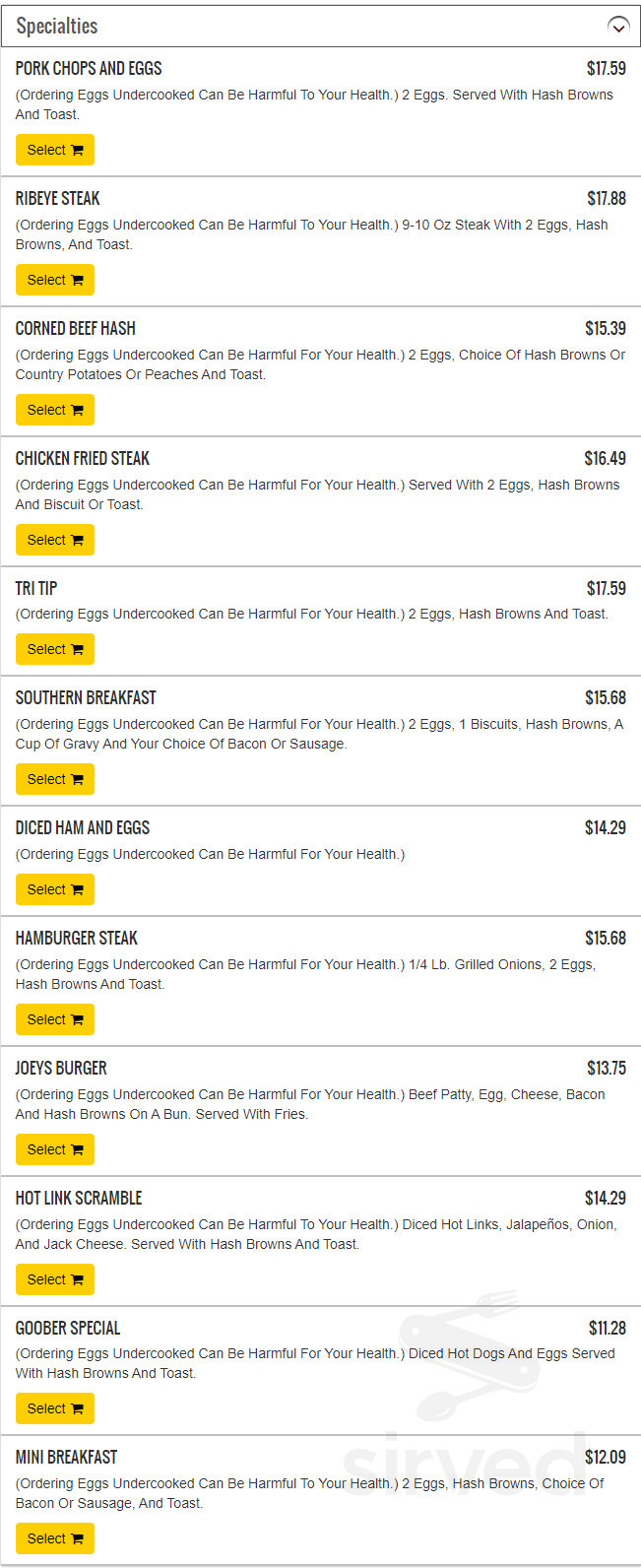 Menu for PAPA'S PLACE in Morgan Hill, California, United States