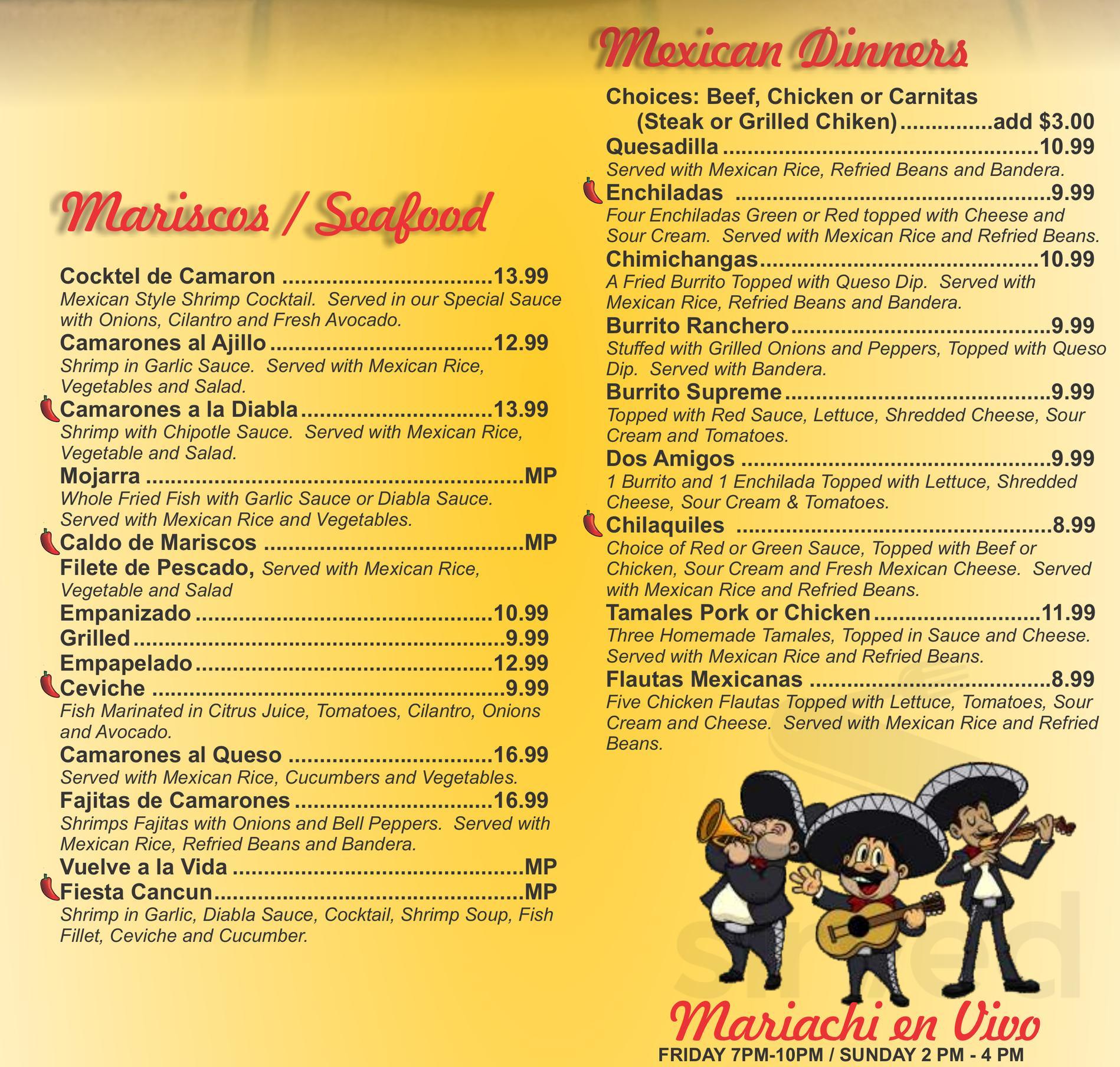 Menu - Kissimmee FL's El Tapatio Mexican Restaurant | Sirved
