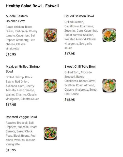 Eatwell menu in New York, New York, USA