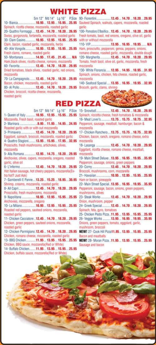 Main Street Pizza menu in Wallingford, Connecticut, USA