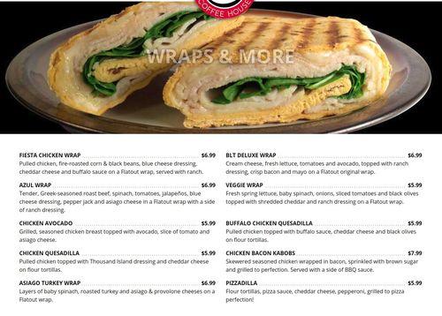 Jitters Coffee House menu in Millersburg, Ohio, USA