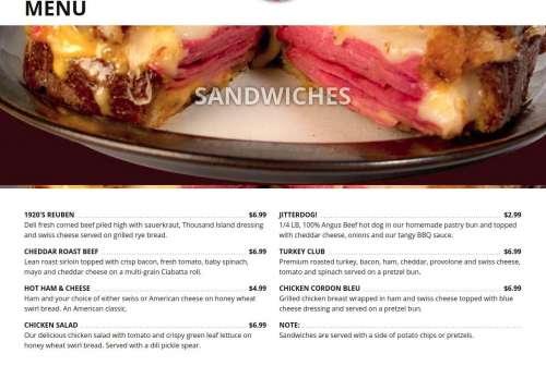 Jitters Coffee House menu in Millersburg, Ohio, USA